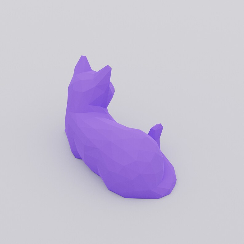 DIY 3D Cat Paper Model Low Poly Animal DIY Paper 3D Art | Etsy