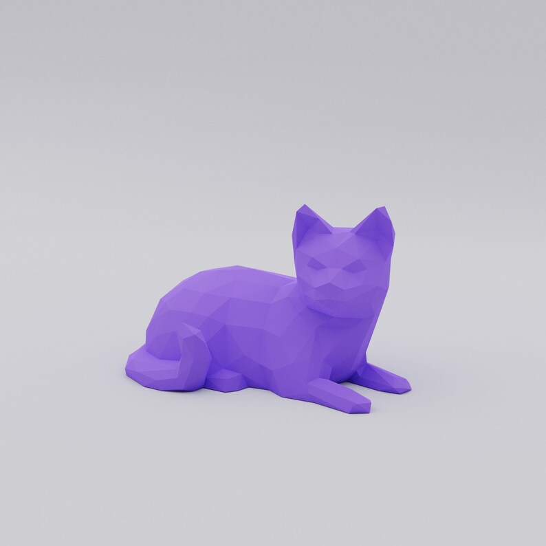 DIY 3D Cat Paper Model Low Poly Animal DIY Paper 3D Art | Etsy