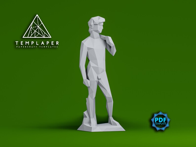 DIY 3D David michelangelo Paper Model Low Poly Sculpture - Etsy