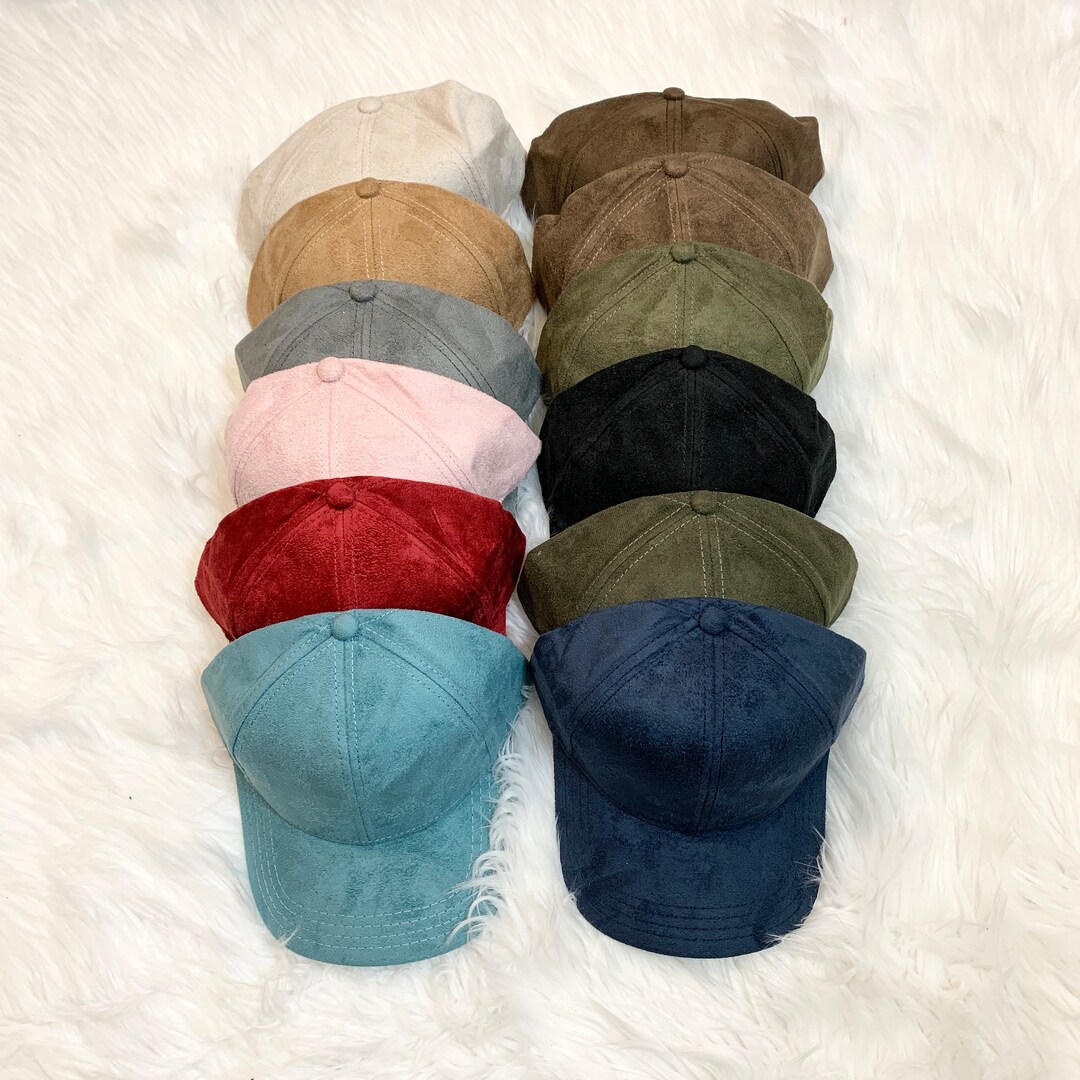 C.C Faux Suede Cap adjustable Strap Baseball Cap Suede - Etsy