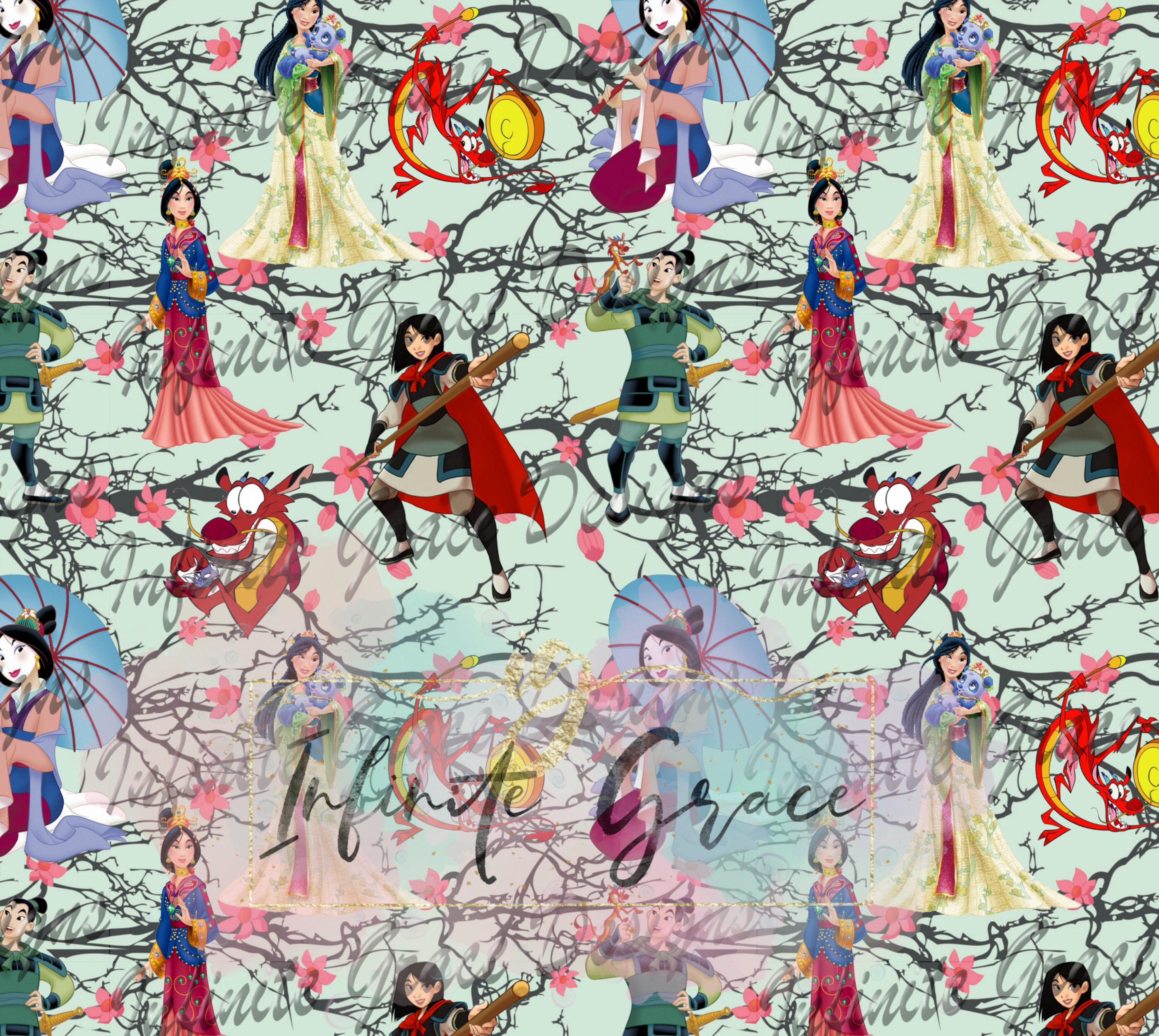 Mulan Seamless Scrapbooking Digital Paper INSTANT DOWNLOAD | Etsy