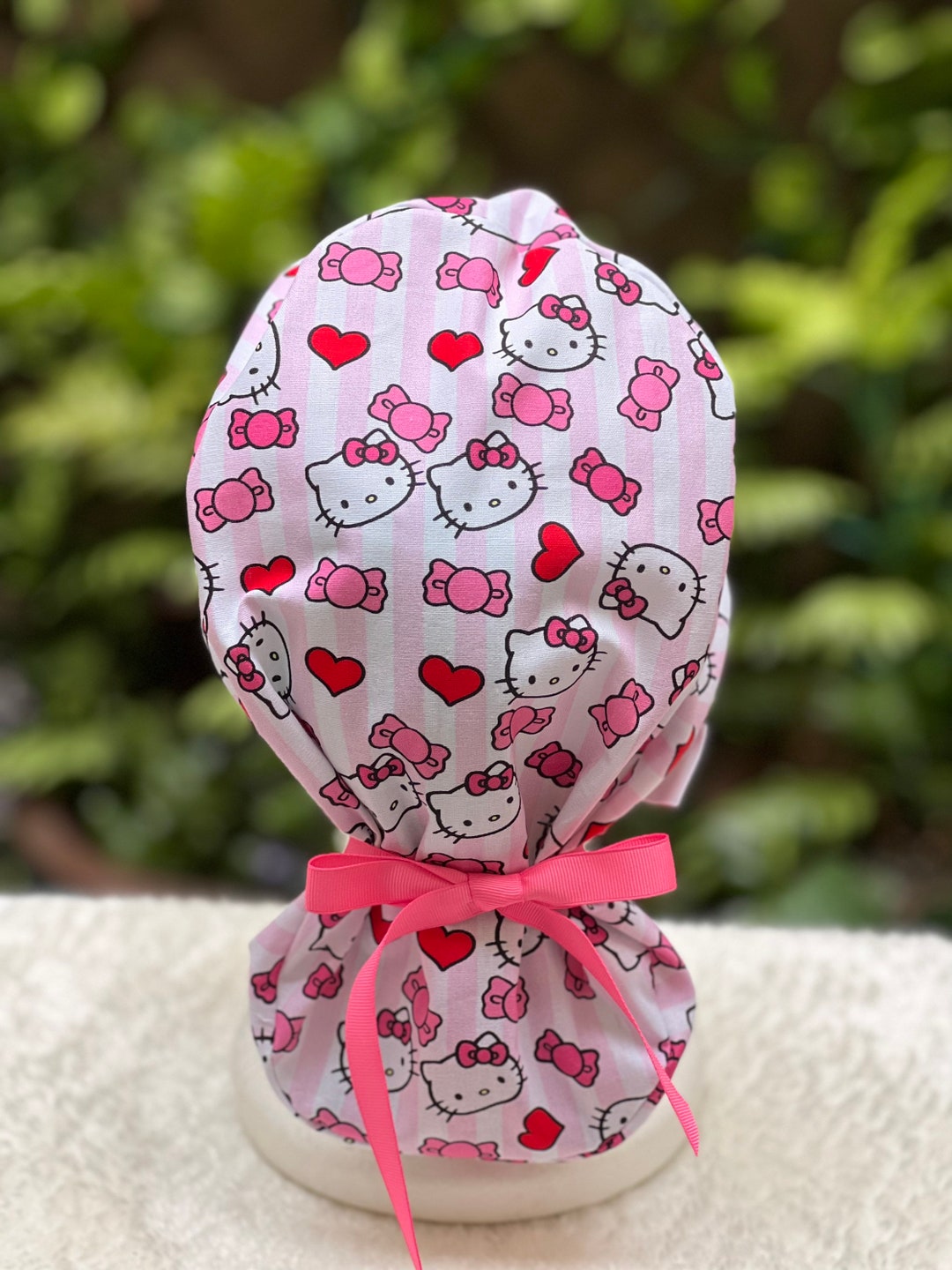 Hello Kitty Ponytail Scrub Cap Sanrio Scrub Cap. Surgical - Etsy