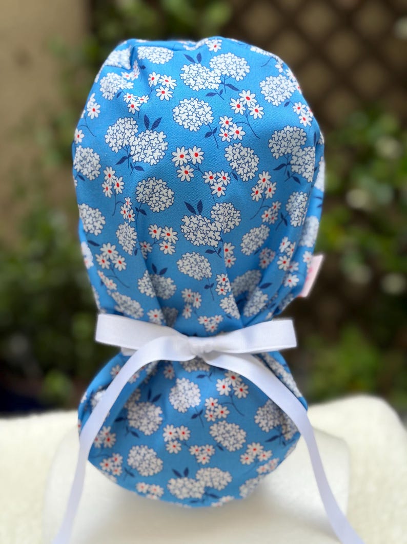 Spring Cotton Ponytail Scrub Cap - Etsy UK