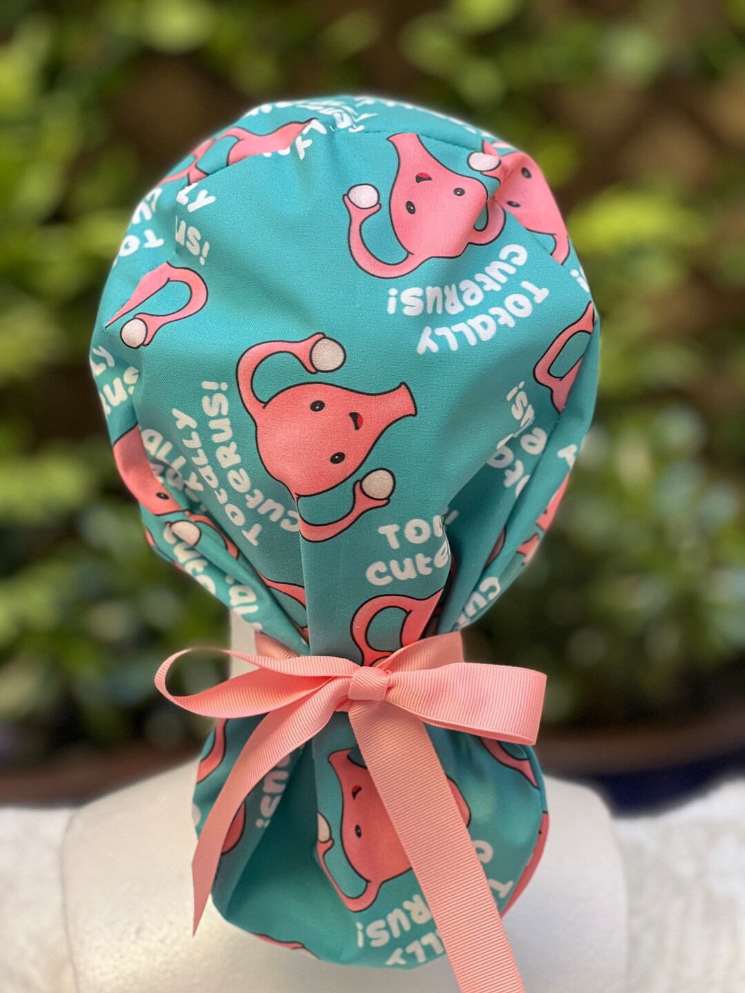 Obstetricians Scrub Cap, Scrub Cap With Uterus, Satin Lined Surgical ...