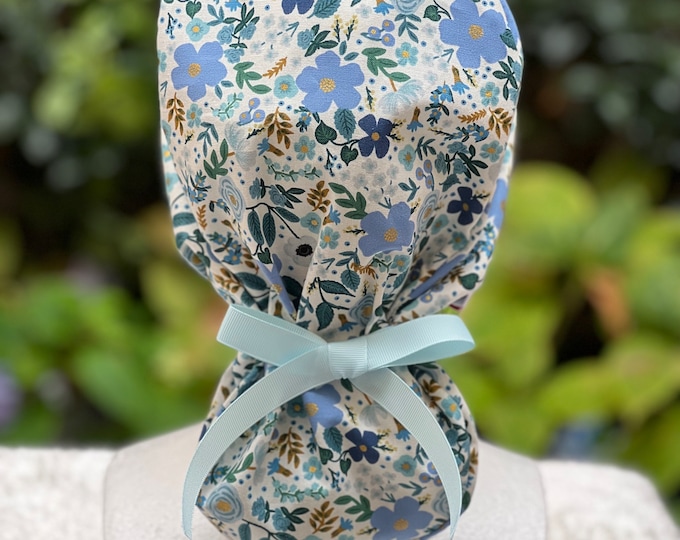 Rifle Paper Co Scrub Cap, Ponytail Scrub Cap With Satin Lining, Scrub ...