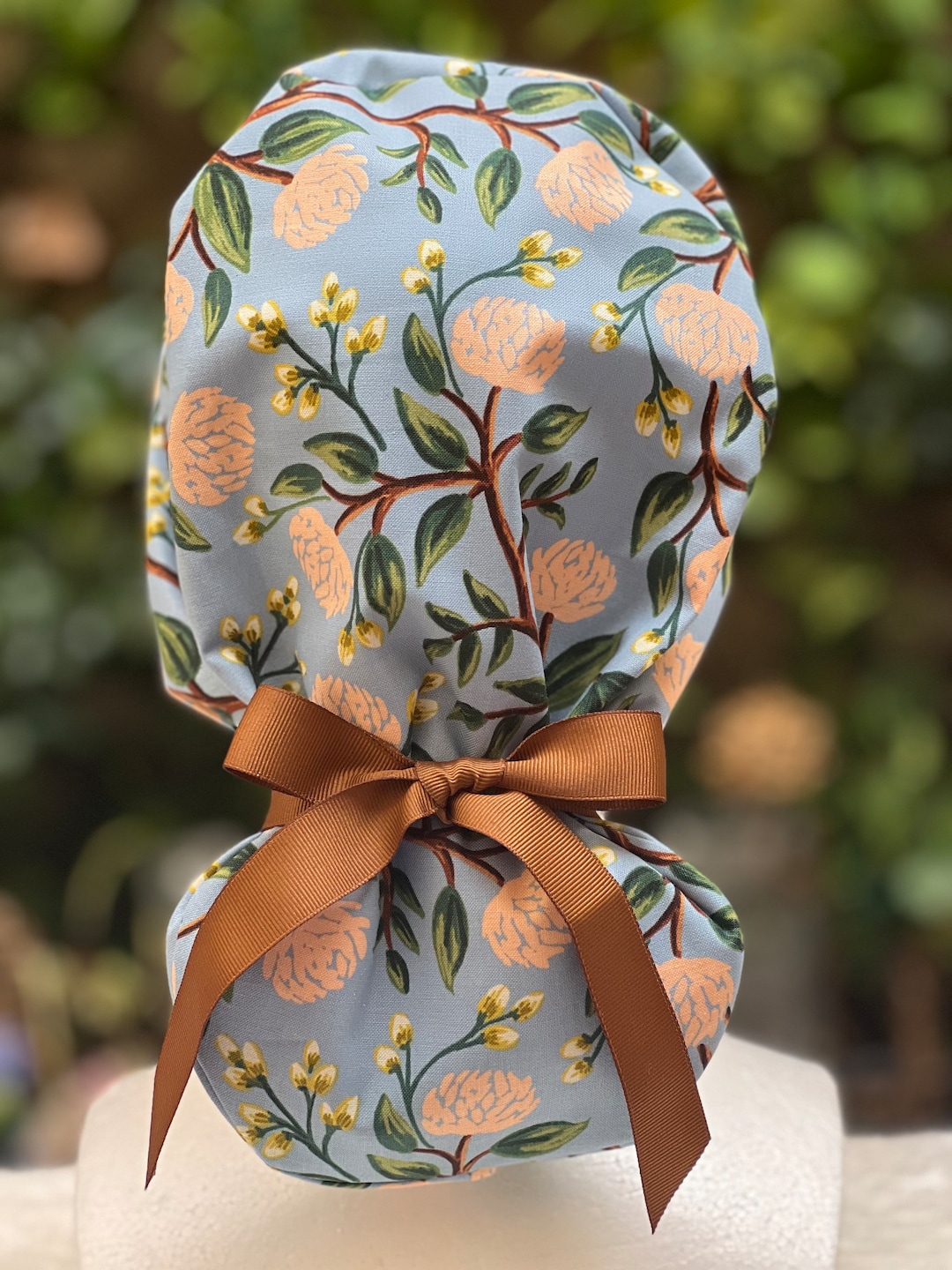 Ponytail Scrub Cap, Rifle Paper Scrub Cap, Floral Scrub Cap, Satin ...