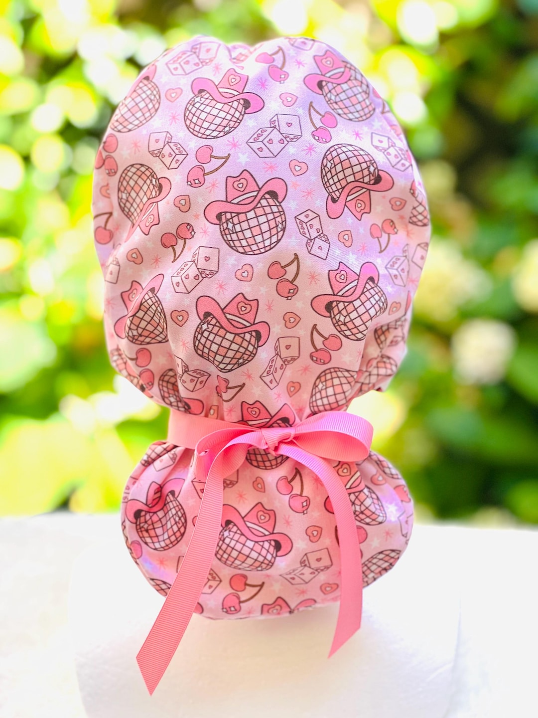 Disco Ball Scrub Cap, Ribbon Scrub Cap, Nurse Anesthesiologist Ponytail ...