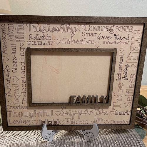 Family Word Picture Frame Digital File Svg Glowforge - Etsy