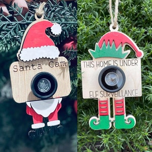 Elf & Santa Surveillance Camera Ornaments BUNDLE - DIGITAL FILE Svg ...