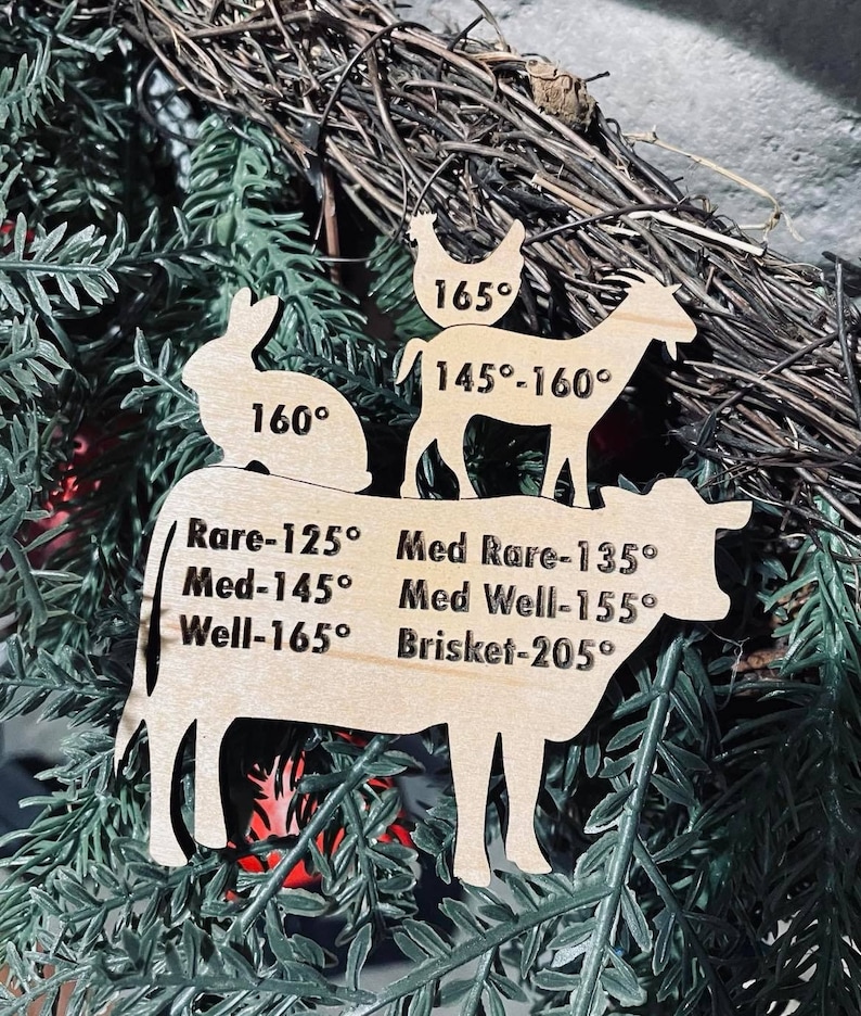 Meat Temperature Guide Magnet Cow Chicken Rabbit Goat - Etsy