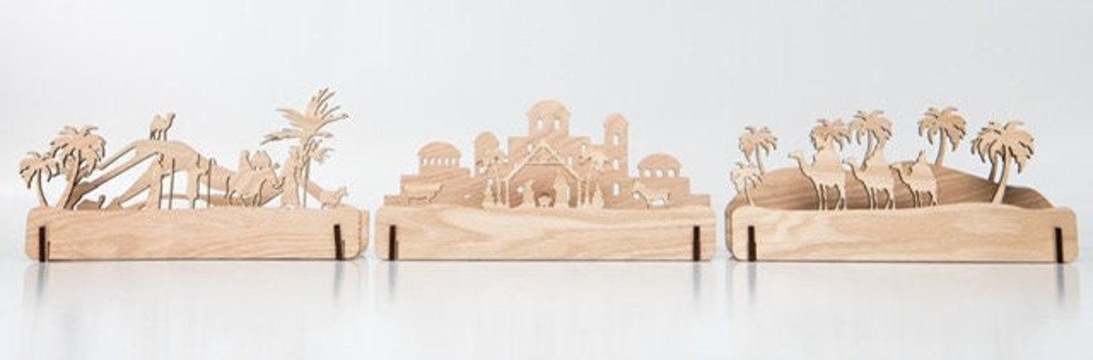 Nativity Scene | Multi Layer | 3 Parts | Tea Lights | 1/4" Slots ...