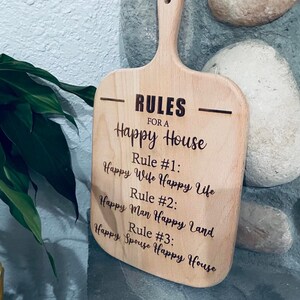 Rules for a Happy House | Personalize | Cutting Boards | Husband | Wife ...