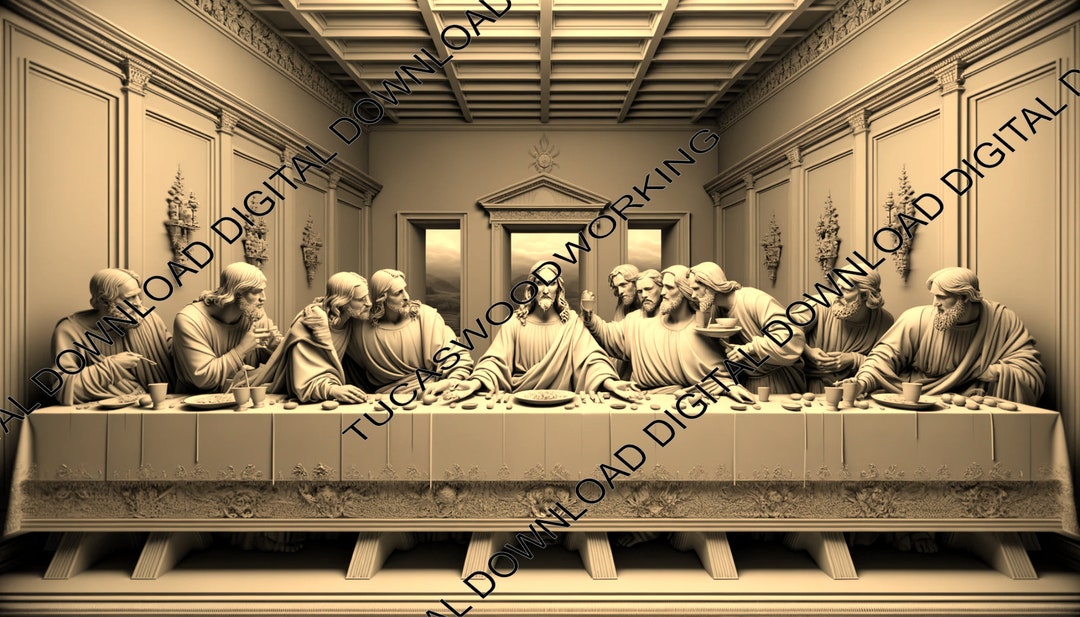 3D Laser Engraving Illusion of A Last Supper - Png, Jpg, Svg - Etsy