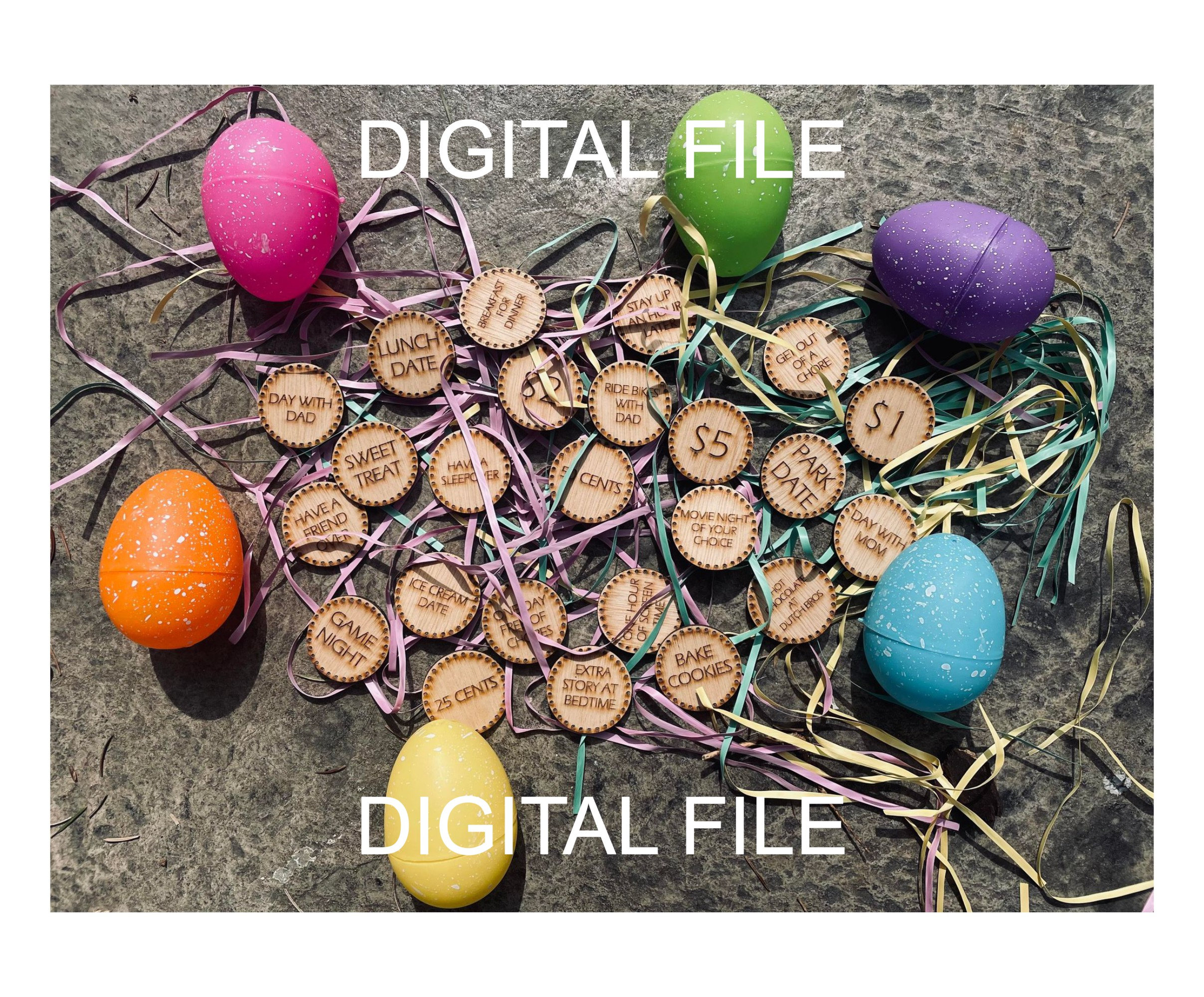 Easter Egg Tokens / Coins - Digital File SVG, Glowforge Friendly, Laser ...