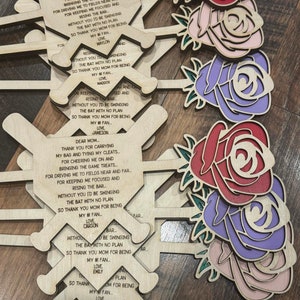 Baseball Mom | Rose | T-ball | Score | 2 Layer | Glowforge | Laser Cut ...