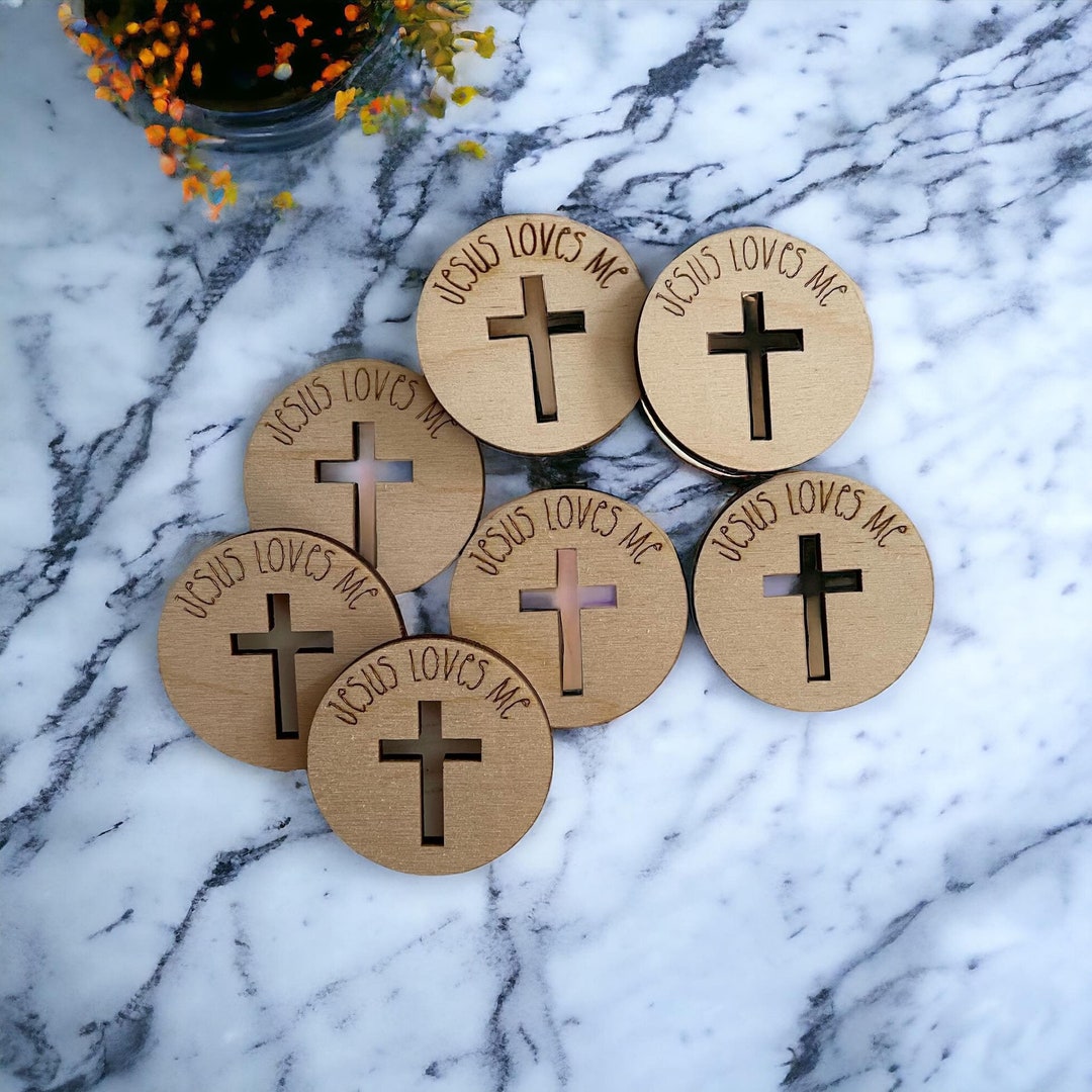 Jesus Loves You | Tokens | Coin | Cutout | Cross | Laser | Digital File ...