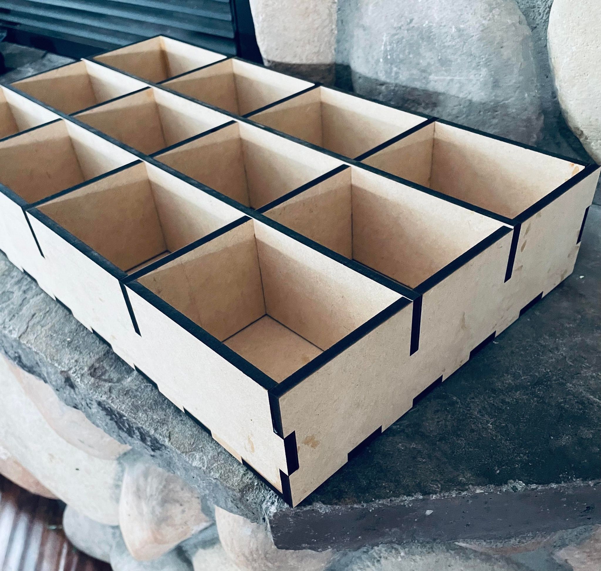 10x18x3 | Slotted Divider Box | 4 X3 Rows | BUNDLE | 1/4" | 1/8 ...