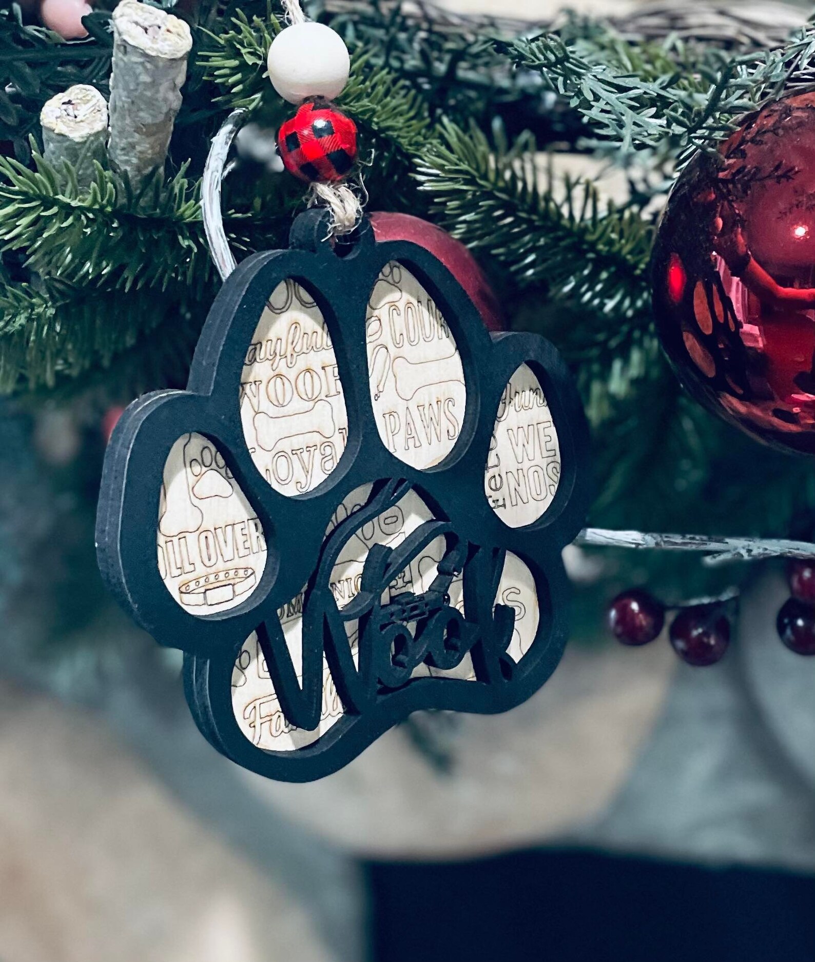Woof Paw Print Score or Engrave BUNDLE Ornament - Etsy