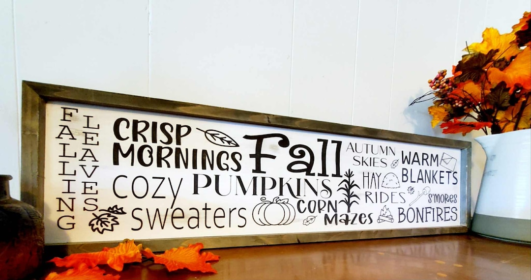 Fall Word Art Sign | Digital Download | Rustic Autumn Wall Décor ...