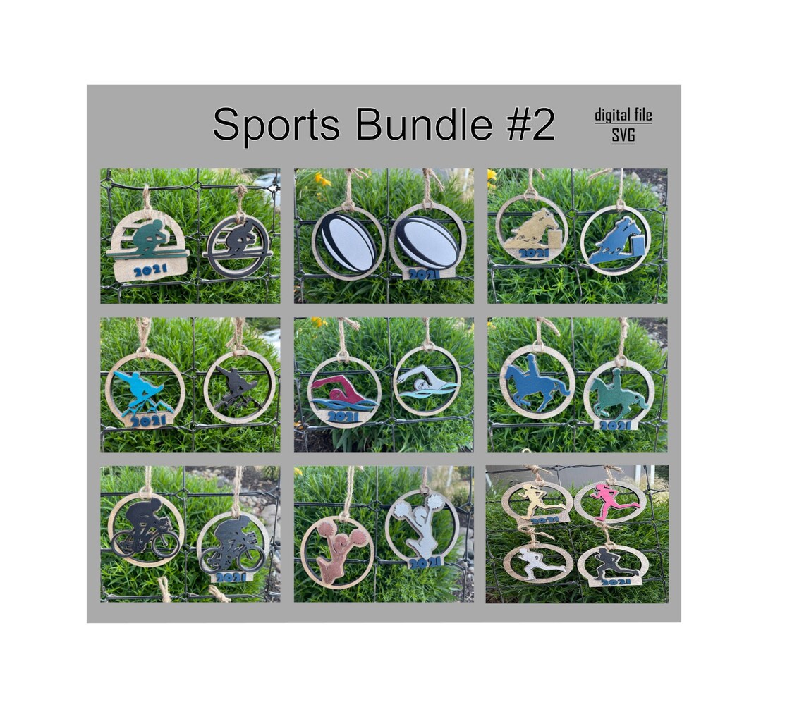 Sports Ornament BUNDLE 2 9 Sports Years 2021 2025 - Etsy