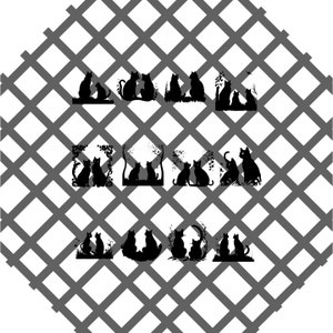 110 Cat Silhouette Bundle #1 W/commercial Use, Black and White, 55 ...