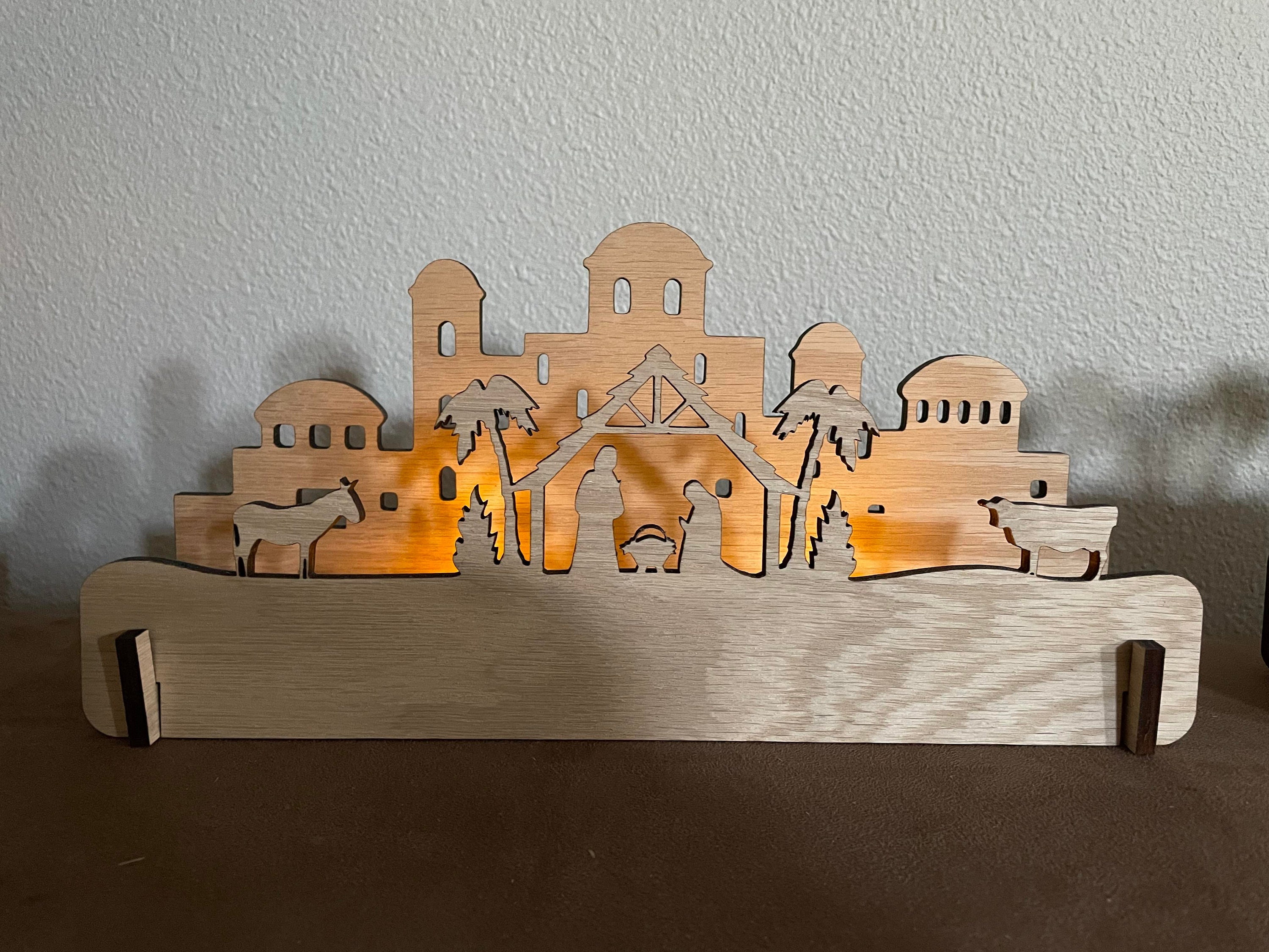 Nativity Scene | Multi Layer | 3 Parts | Tea Lights | 1/4" Slots ...