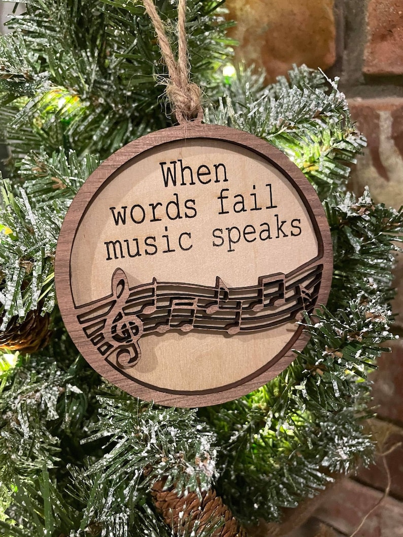 When Words Fail Music Speaks Ornament Bundle 2 Versions 2 - Etsy