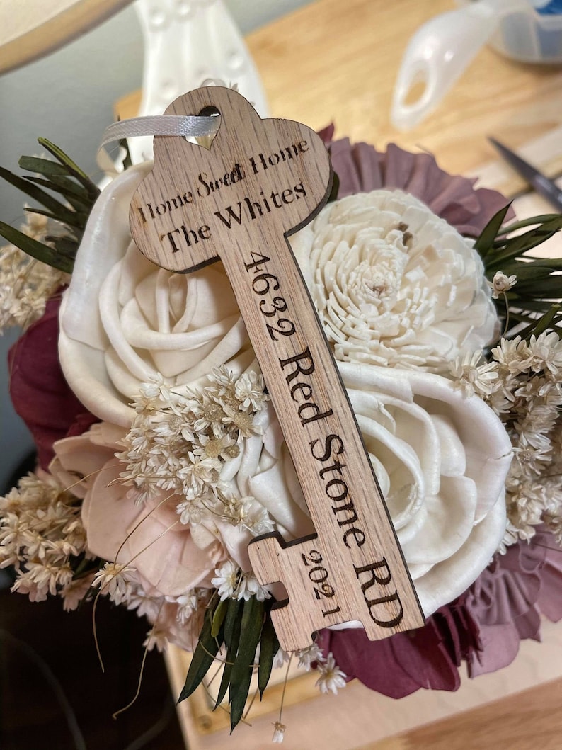 Two Designs- Wooden Key Ornament- Home Sweet Home- 2021- 2024 Keychain ...