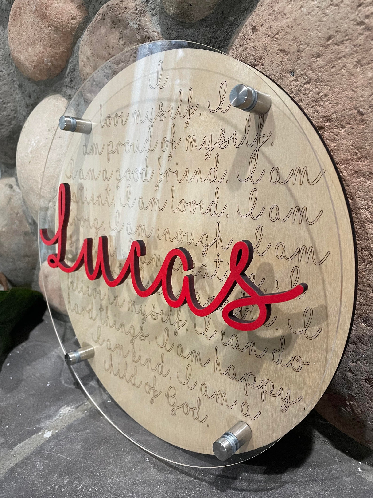 Affirmation Name Sign | Acrylic | Stand Offs | Nursey | Kids Room ...