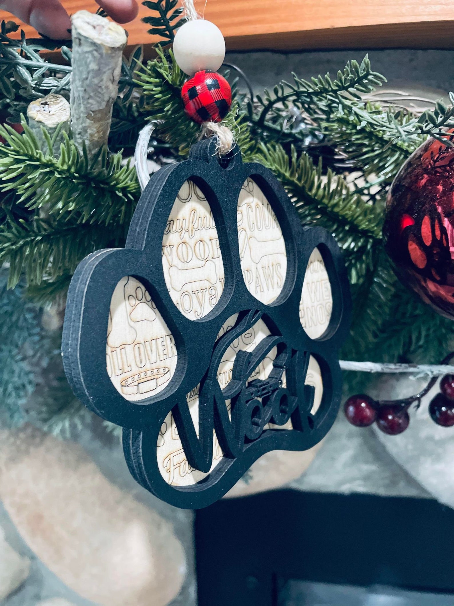 Woof Paw Print Score or Engrave BUNDLE Ornament - Etsy