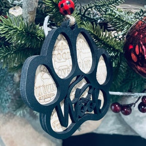 Woof | Paw Print | Score or Engrave | BUNDLE | Ornament | Personalize ...