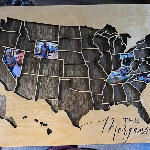 USA Cut Out Insert Pictures Traveled 2 Layer Digital - Etsy