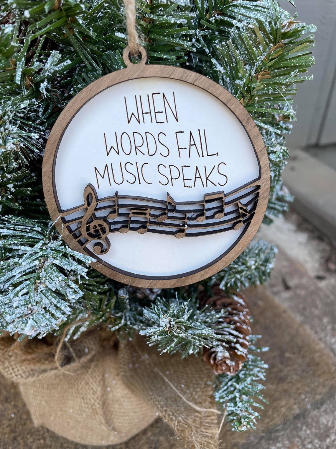 When Words Fail Music Speaks Ornament Bundle 2 Versions 2 - Etsy