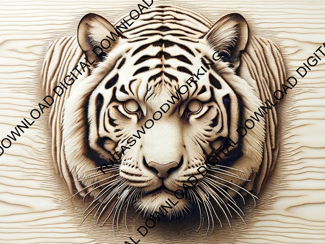 Tiger 3D Laser Engrave Illusion - Png, Jpg, Svg - Etsy