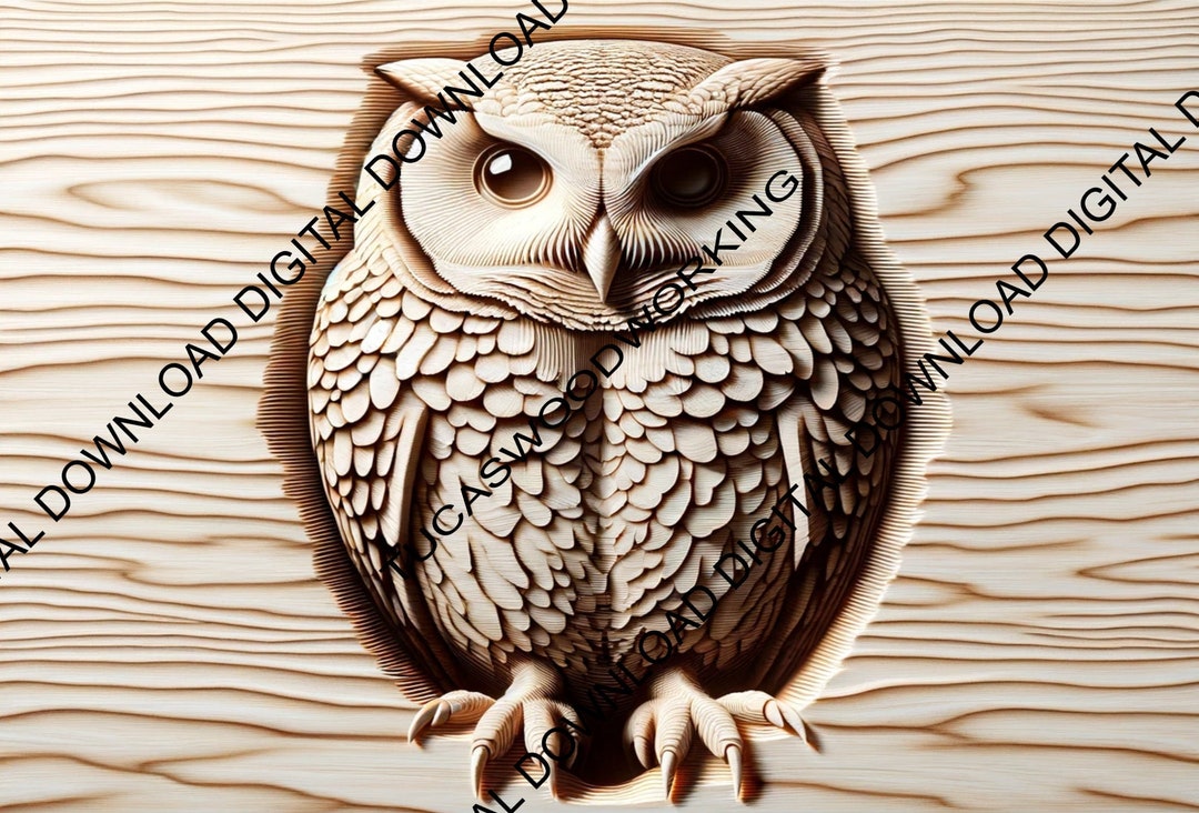 Owl 3D Laser Engrave Illusion - Png, Jpg, Svg - Etsy