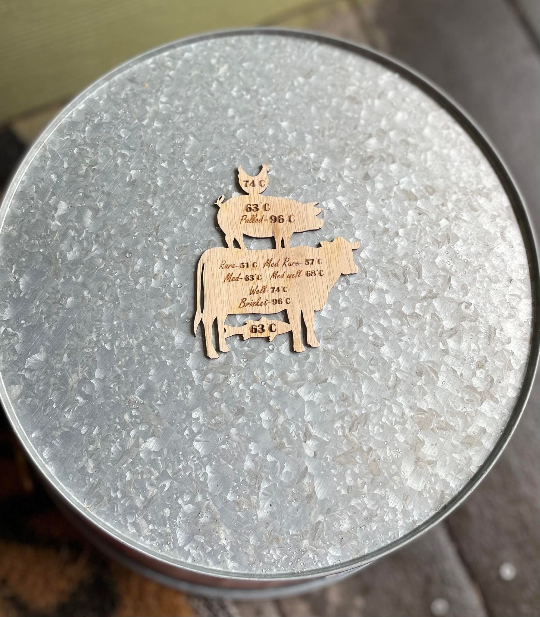 Meat Temperature Magnet Celsius Chicken Pig Cow Fish - Etsy