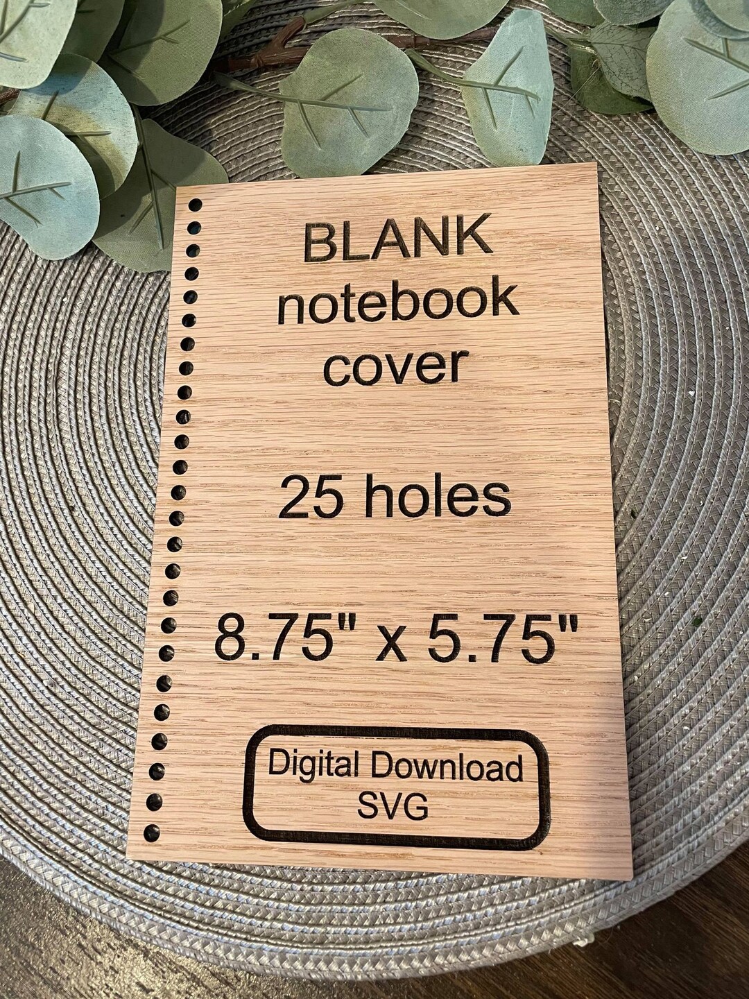 Blank Wood Cover Notebook (25 Holes) - Digital File SVG, Glowforge ...