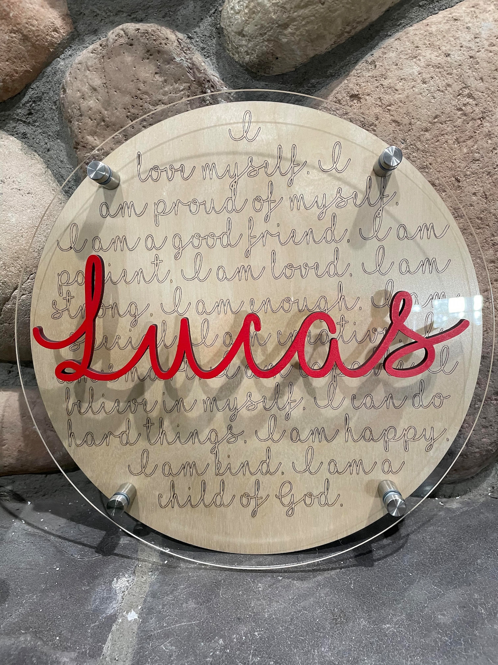 Affirmation Name Sign | Acrylic | Stand Offs | Nursey | Kids Room ...