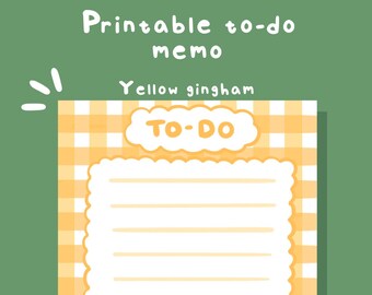 Orange Gingham To-Do Memo Printable Sheet Digital Download | Etsy