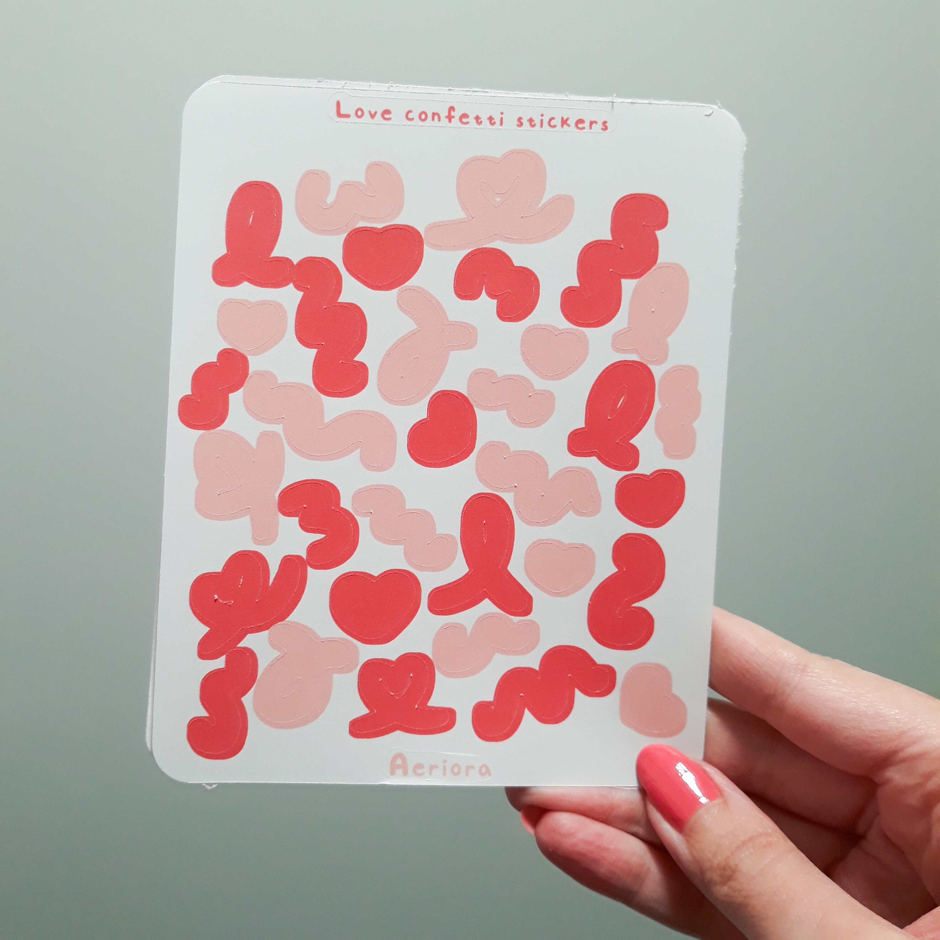 Love Confetti Sticker Sheet Valentines Day Confetti Stickers | Etsy