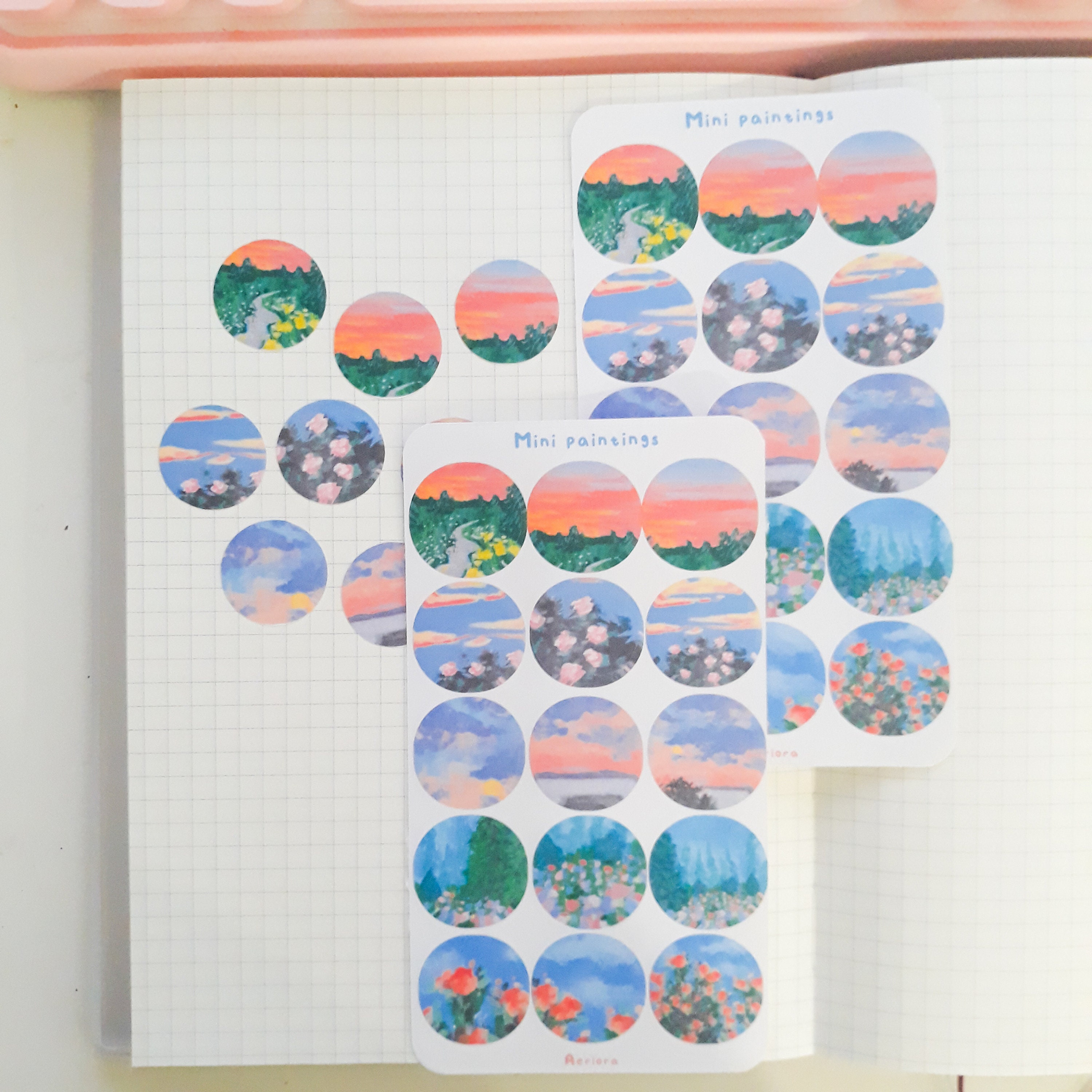 Mini Painting Circle Sticker Sheet Cute Painting Circle - Etsy