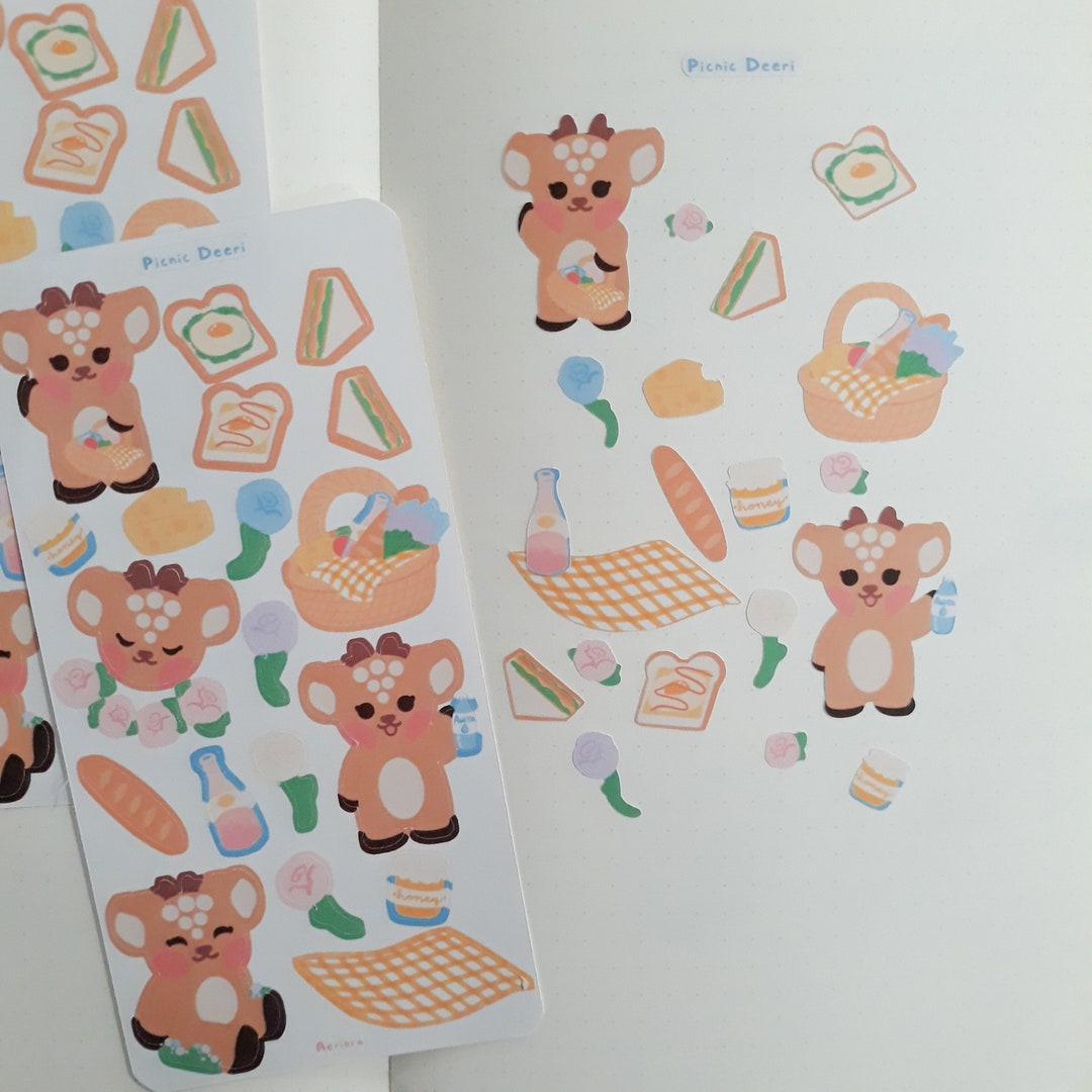 Deeri Picnic Sticker Sheet Picnic Sticker Sheet Picnic Stickers - Etsy
