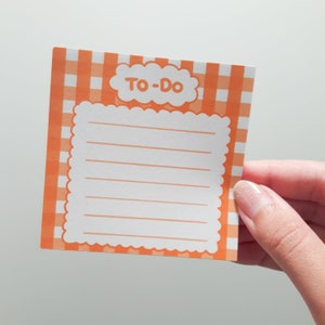 Orange Gingham To-do Memo Printable Sheet | Digital Download Memo ...