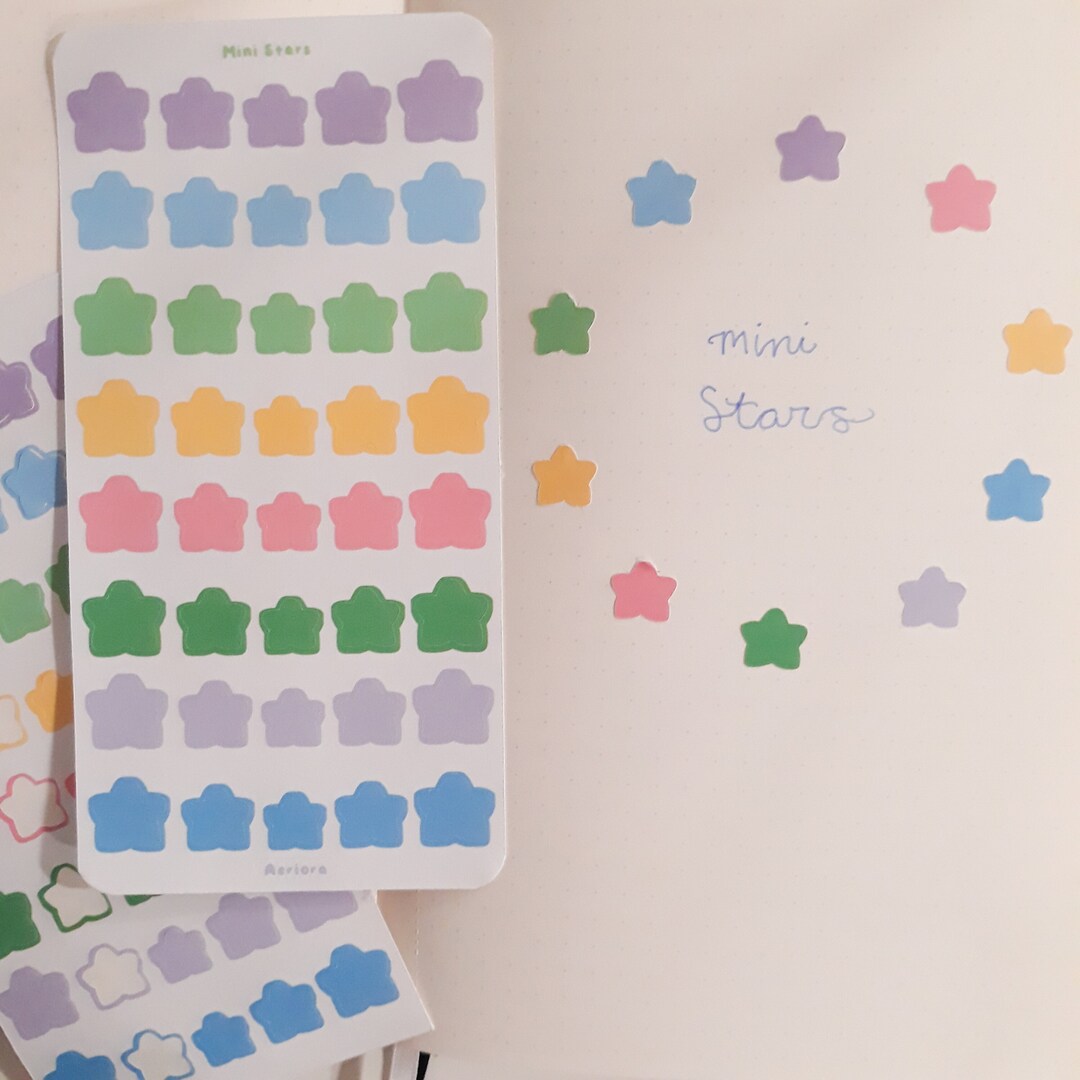 Mini Spring Stars Sticker Sheet Spring Star Stickers Mini Star Stickers ...