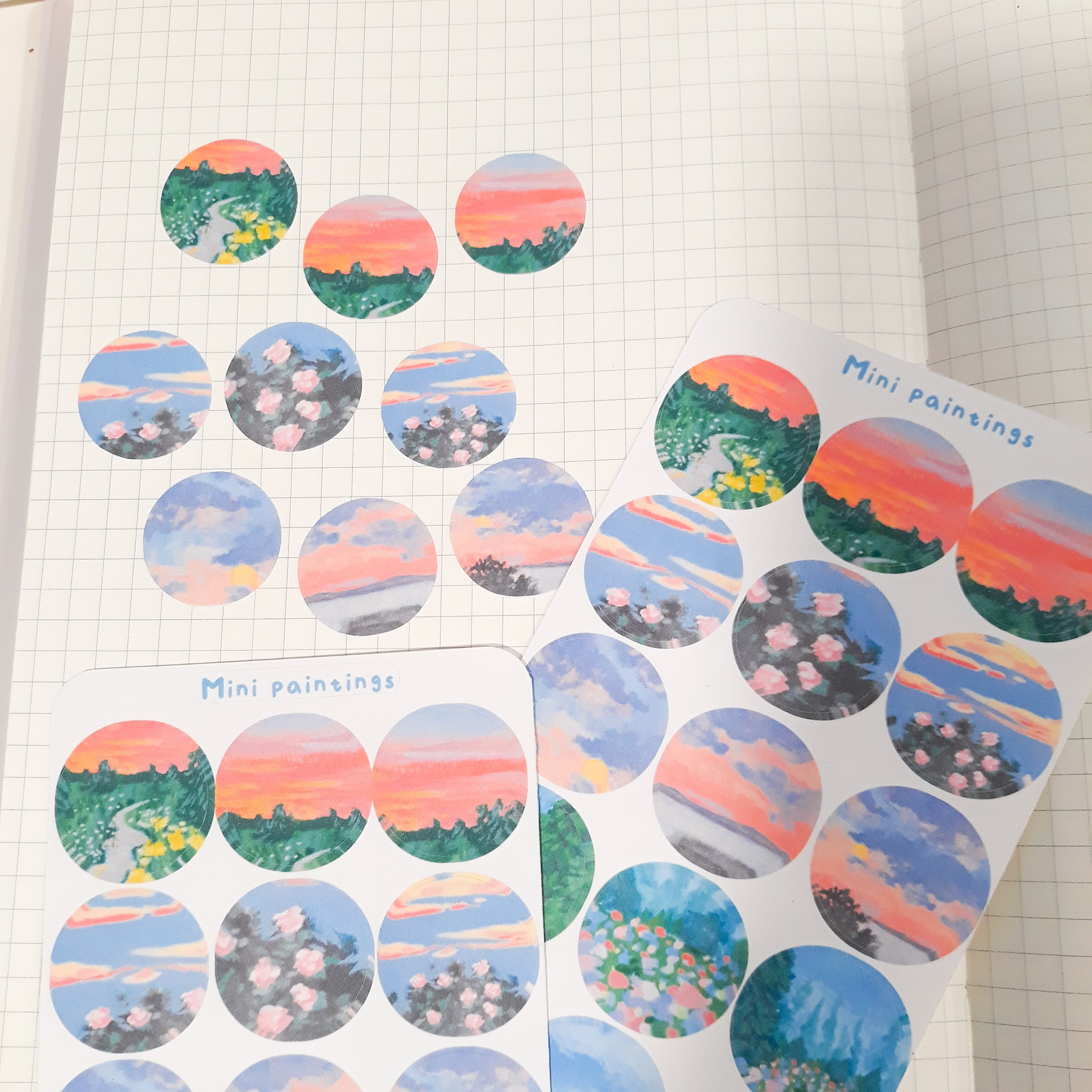 Mini Painting Circle Sticker Sheet Cute Painting Circle - Etsy