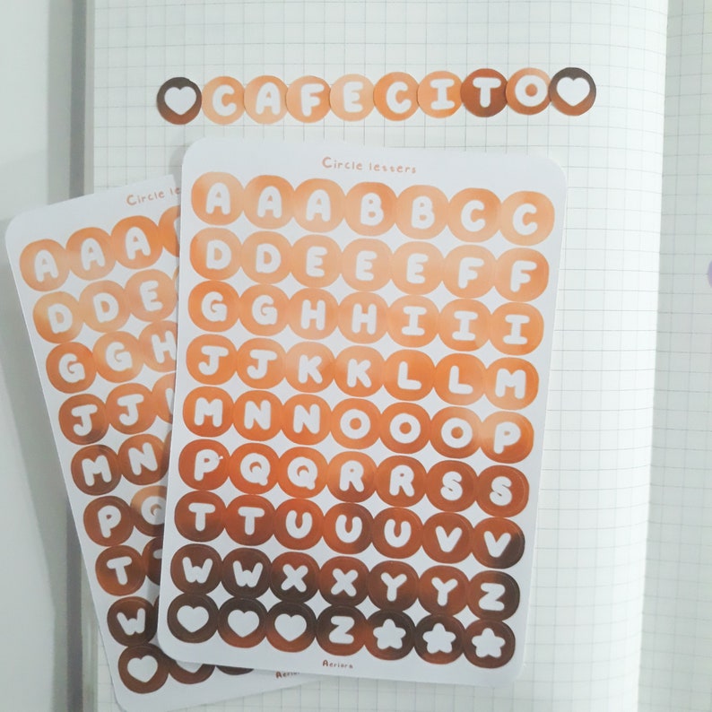 Circle Letter Stickers Set Bubble Letter Stickers Rainbow | Etsy