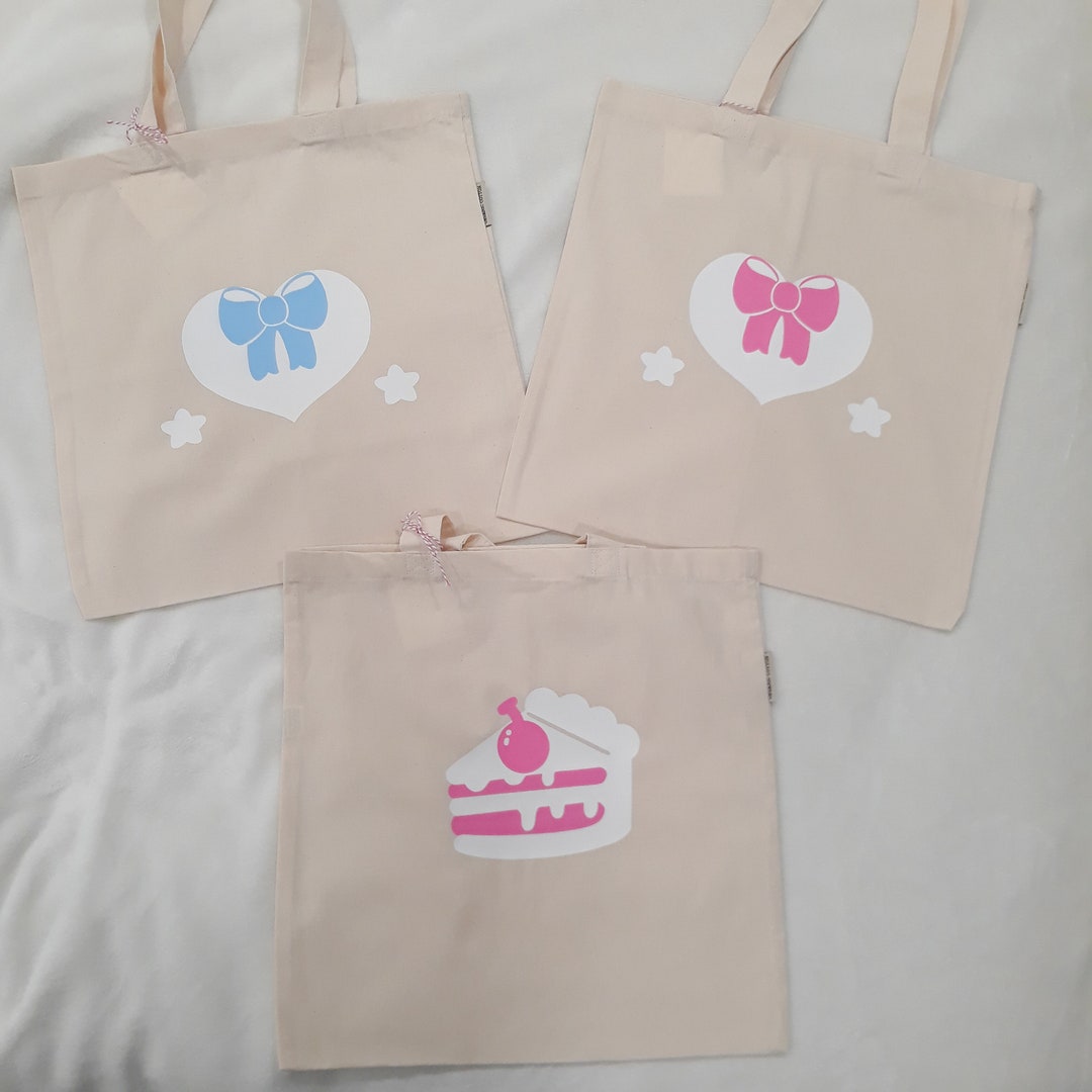 Cute Hand Printed Tote Bag | HTV Cotton Tote Bag | Original Design Tote ...
