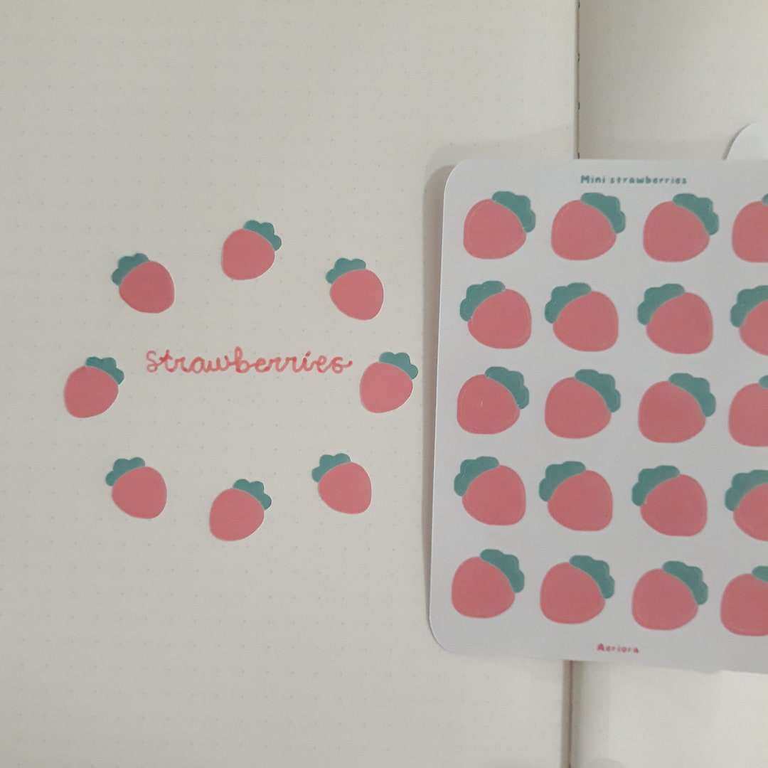 Mini Strawberries | Strawberry Stickers | Cute Strawberry Stickers - Etsy