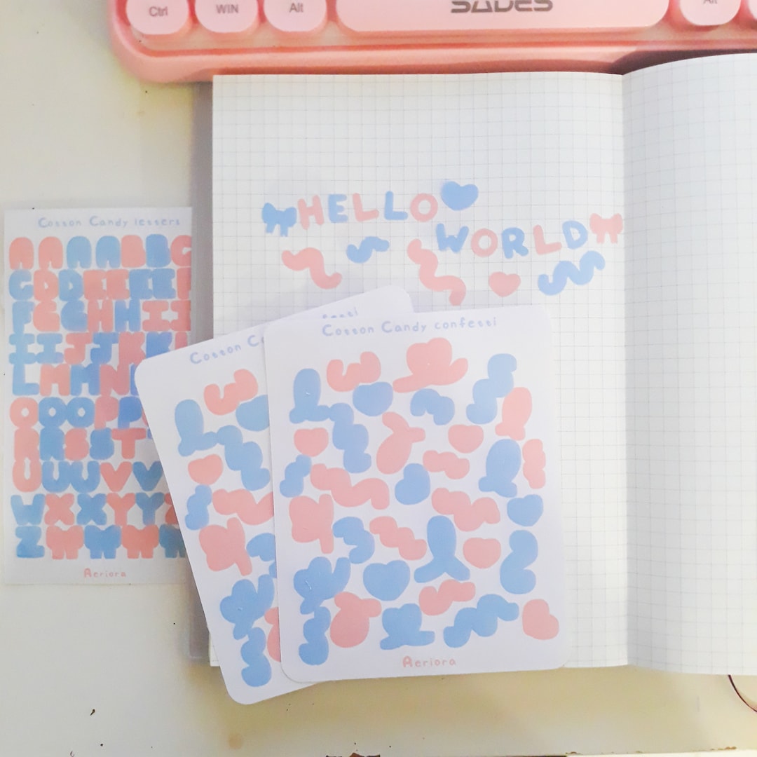 Cotton Candy Confetti Sticker Sheet | Cute Confetti Stickers | Cute ...