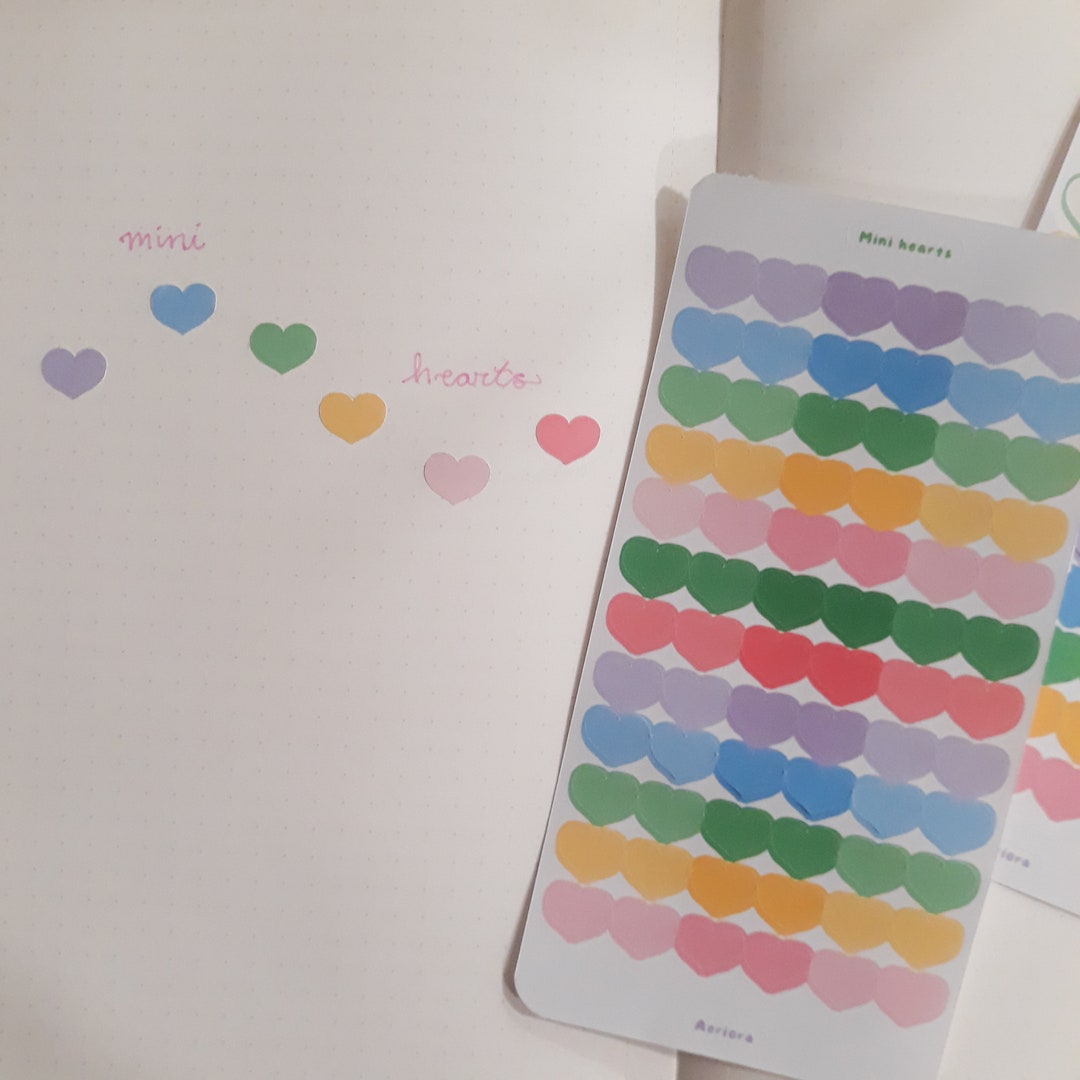 Mini Spring Hearts Mini Hearts Sticker Sheet Hearts Sticker Sheet - Etsy